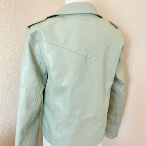 Blank NYC | Jackets & Coats | Blank Nyc Motojacket Jacket Faux Leather Jacket Pale Sage Green ...